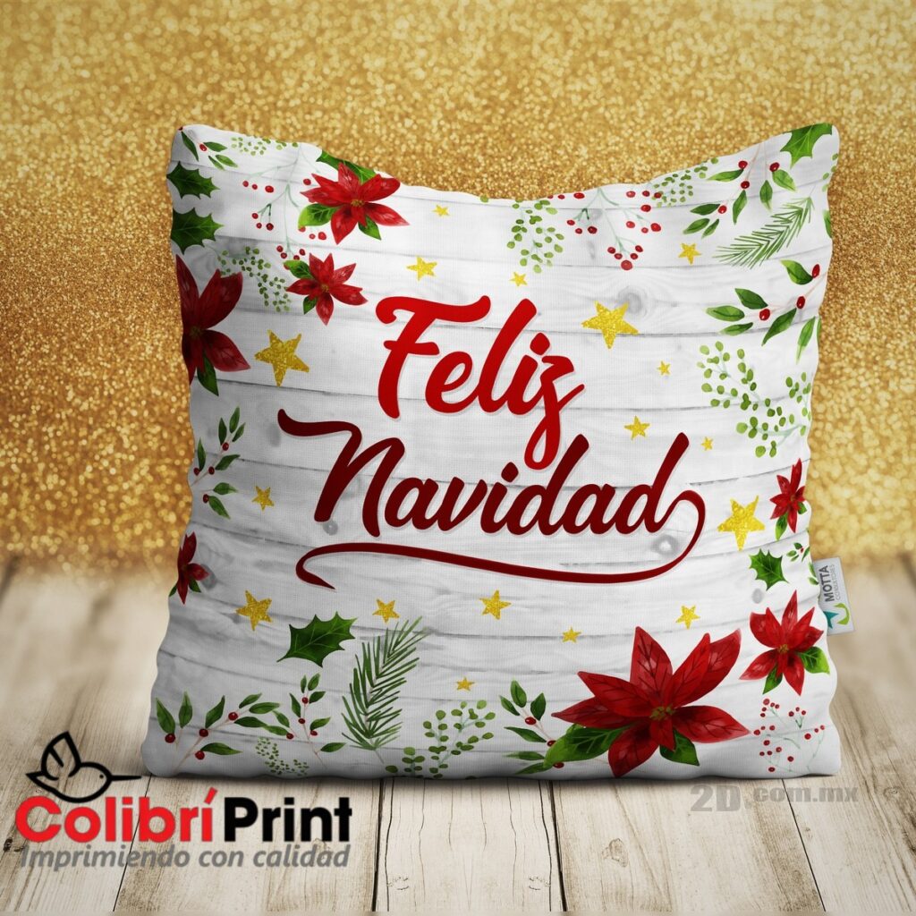 Cojín Diseño Feliz Navidad – Colibrí Print México