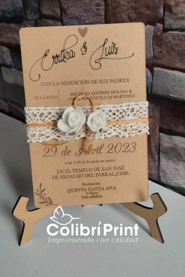 Invitación para boda – Colibrí Print México